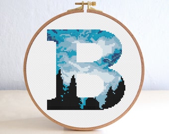 C Monogram Cross Stitch Pattern Alphabet Initial Letter | Etsy