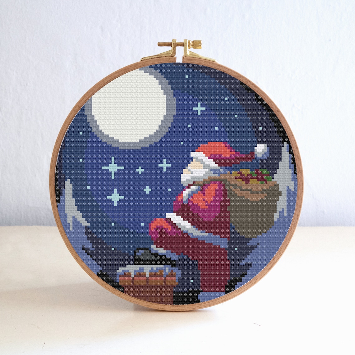Christmas Cross Stitch Pattern Set of 5 Cute Santa Holiday | Etsy