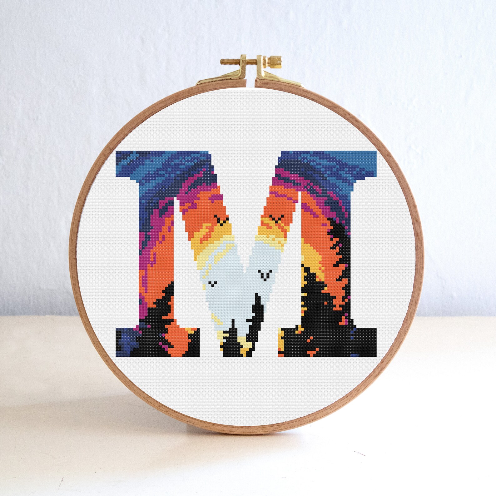 M Monogram Cross Stitch Pattern Alphabet Initial Letter - Etsy