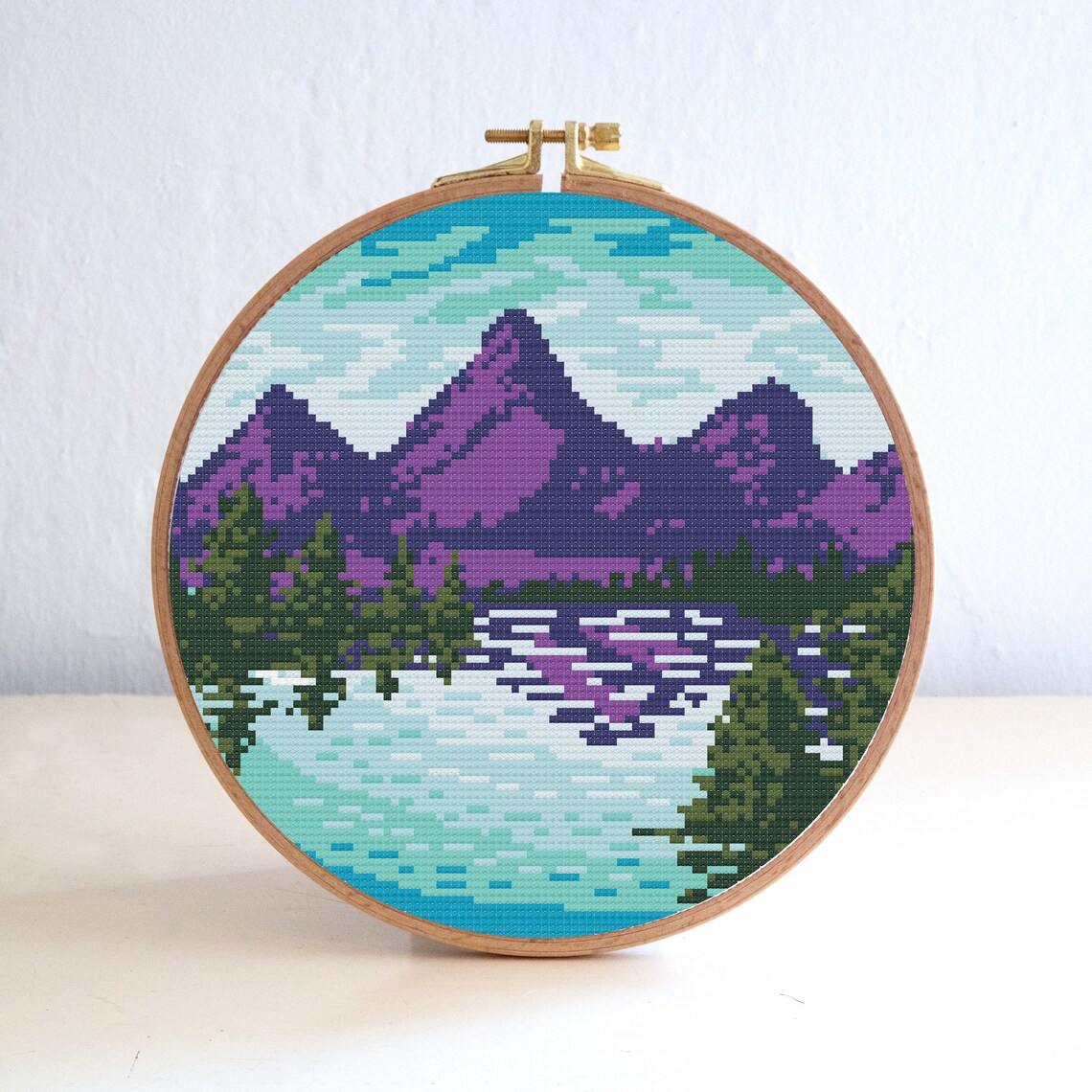 Mountain Cross Stitch Pattern Easy Landscape Nature Cross - Etsy