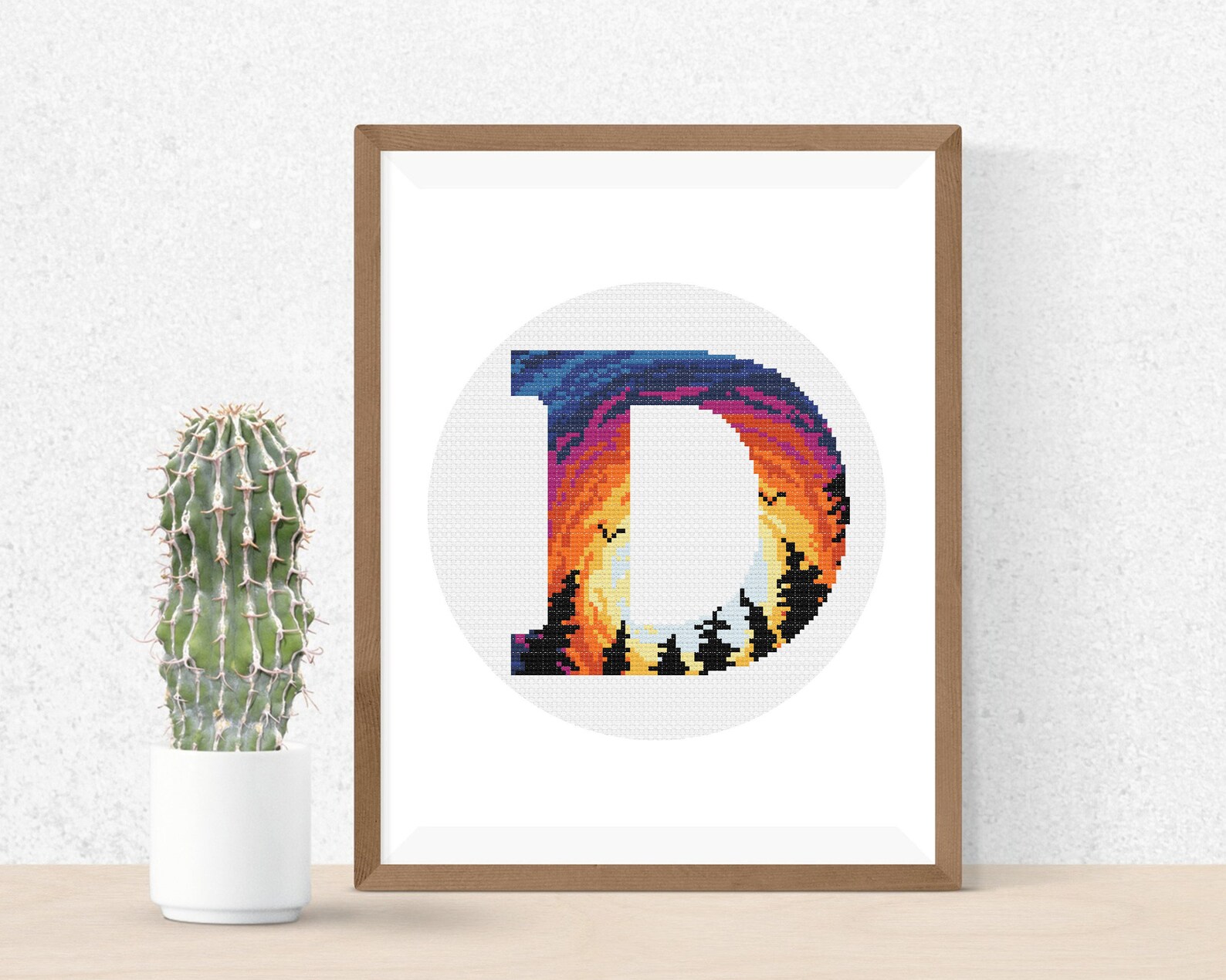 D Monogram Cross Stitch Pattern Alphabet Initial Letter - Etsy