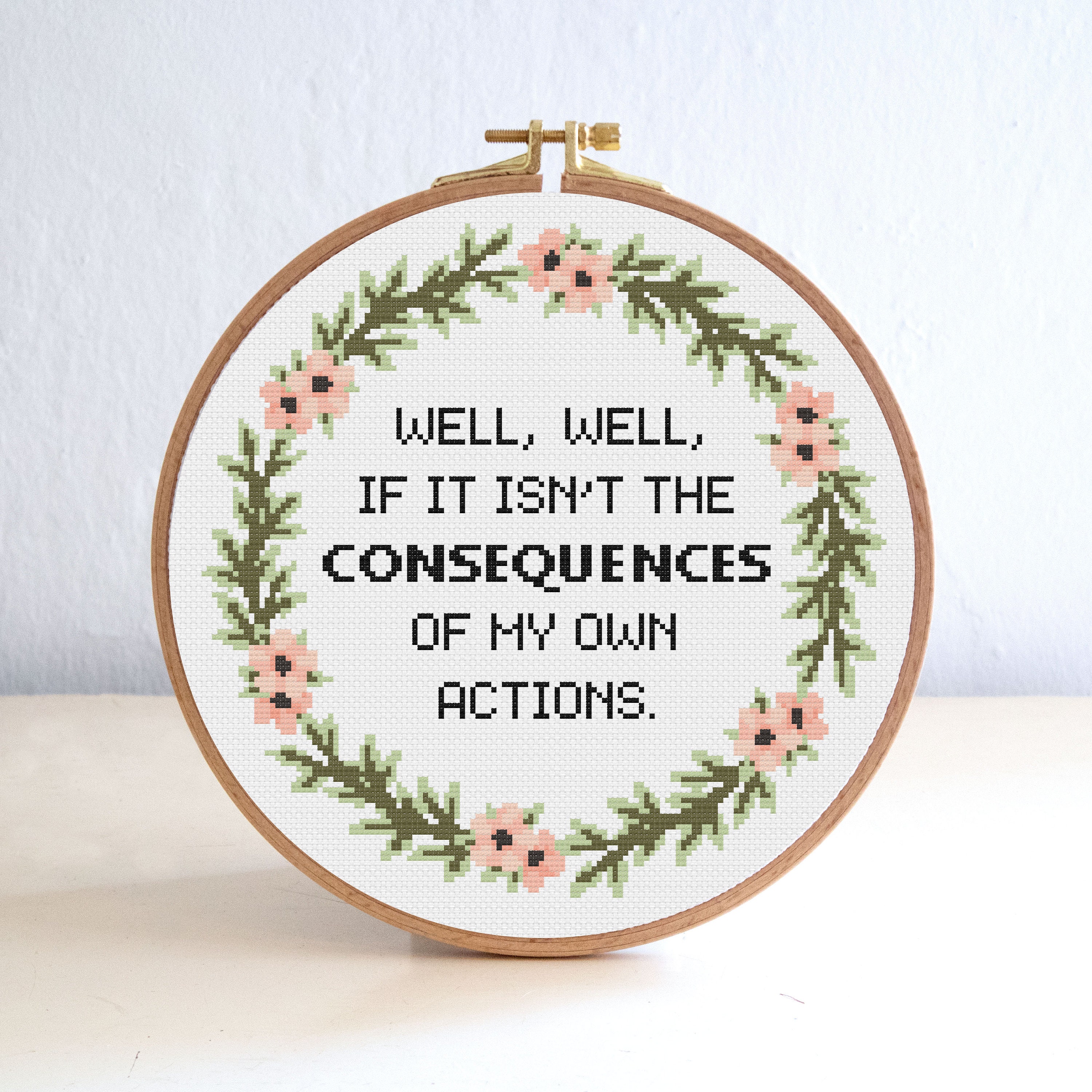 Consequences of My Own Actions Sarcastic Work Quotes Cross - Etsy