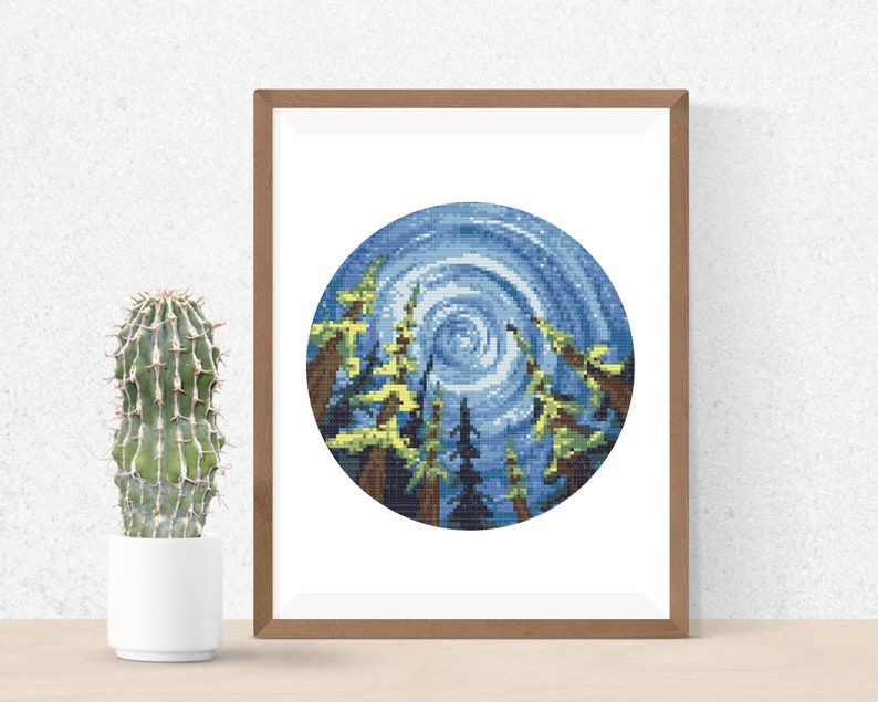 Forest Cross Stitch Pattern Trees Cross Stitch Pattern - Etsy