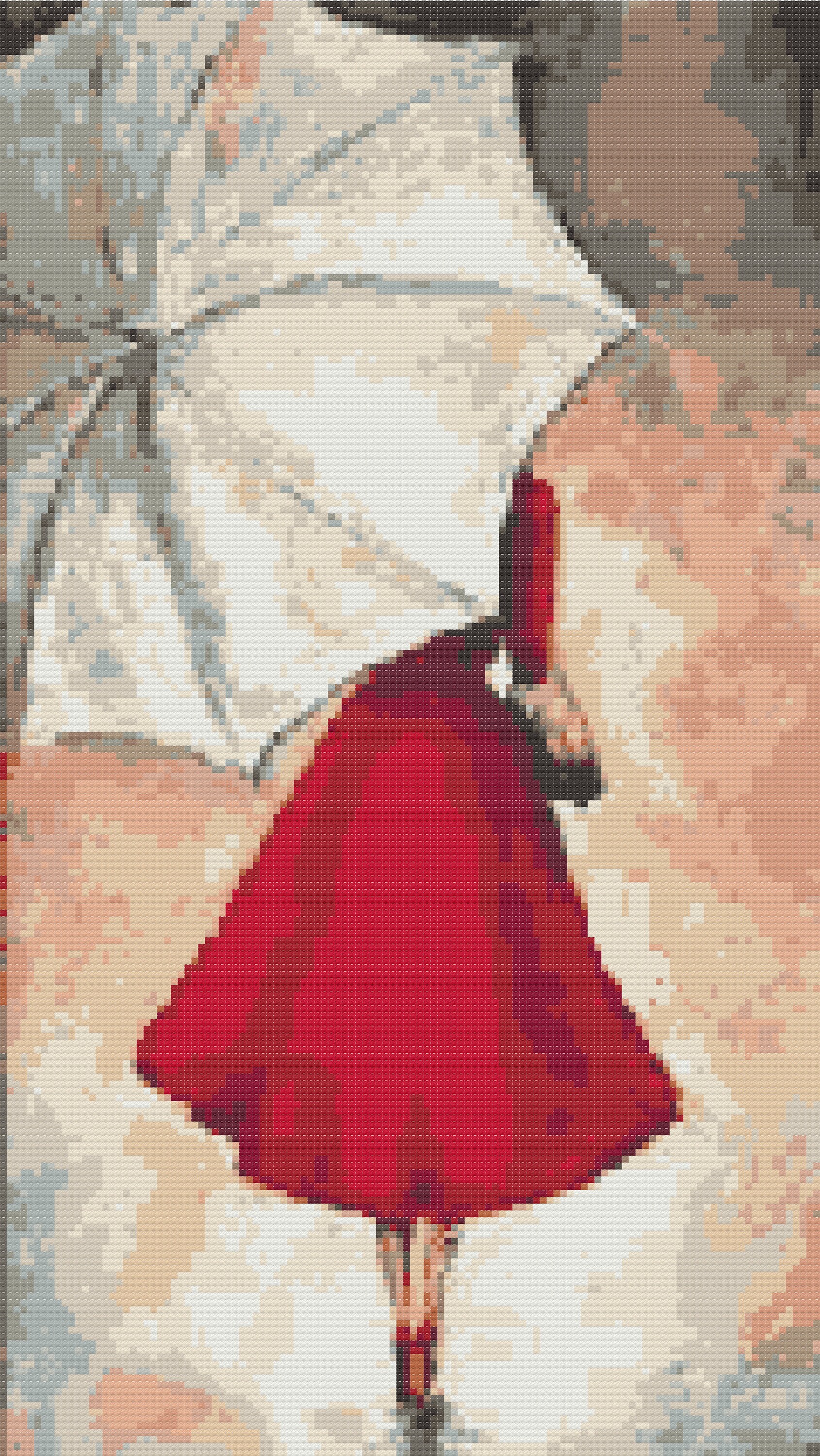 Red Dress Woman Stitch Pattern | Art Pattern | Embroidery PDF Pattern ...