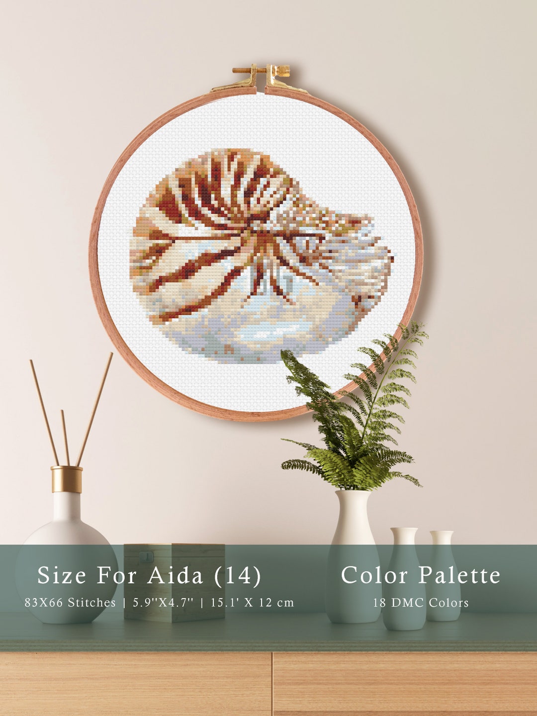 Shell Cross Stitch Pattern , Beach Ocean Cross Stitch Pattern , Sea ...