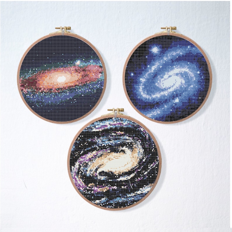 Galaxy Vortex Cross Stitch Pattern Set Space Cross Stitch | Etsy