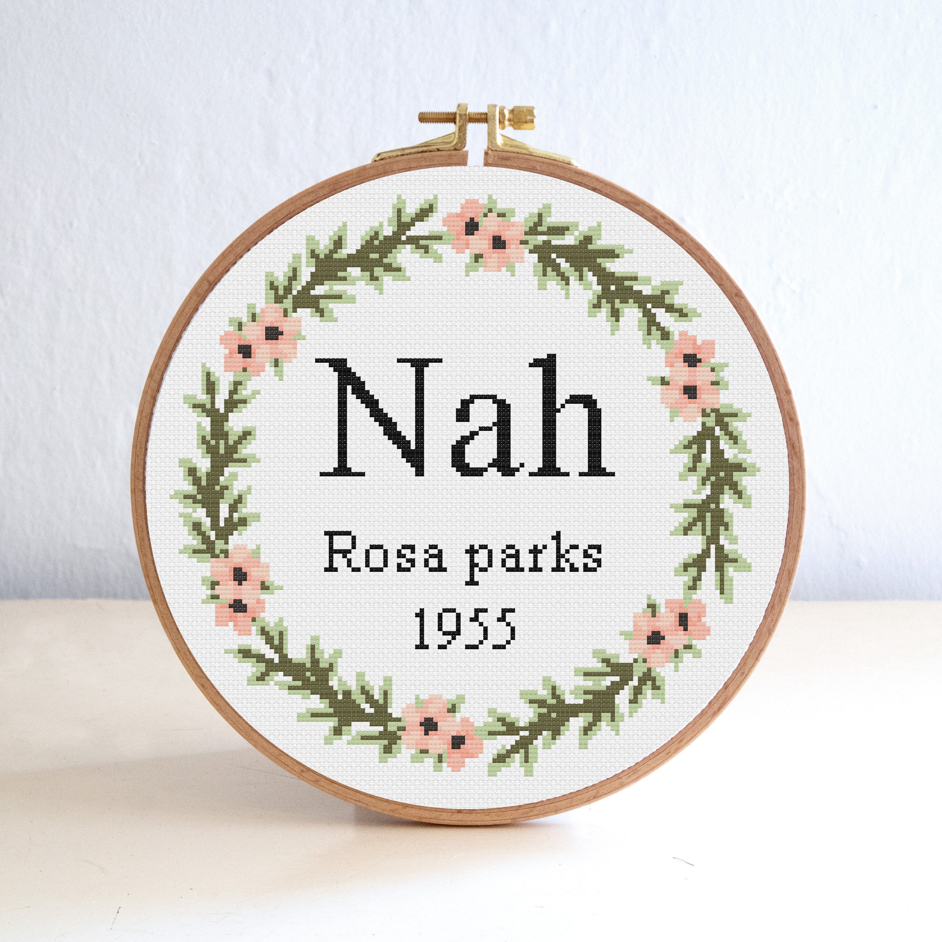 Nah Rosa Parks Feminist Cross Stitch Pattern , Inspirational Embroidery ...