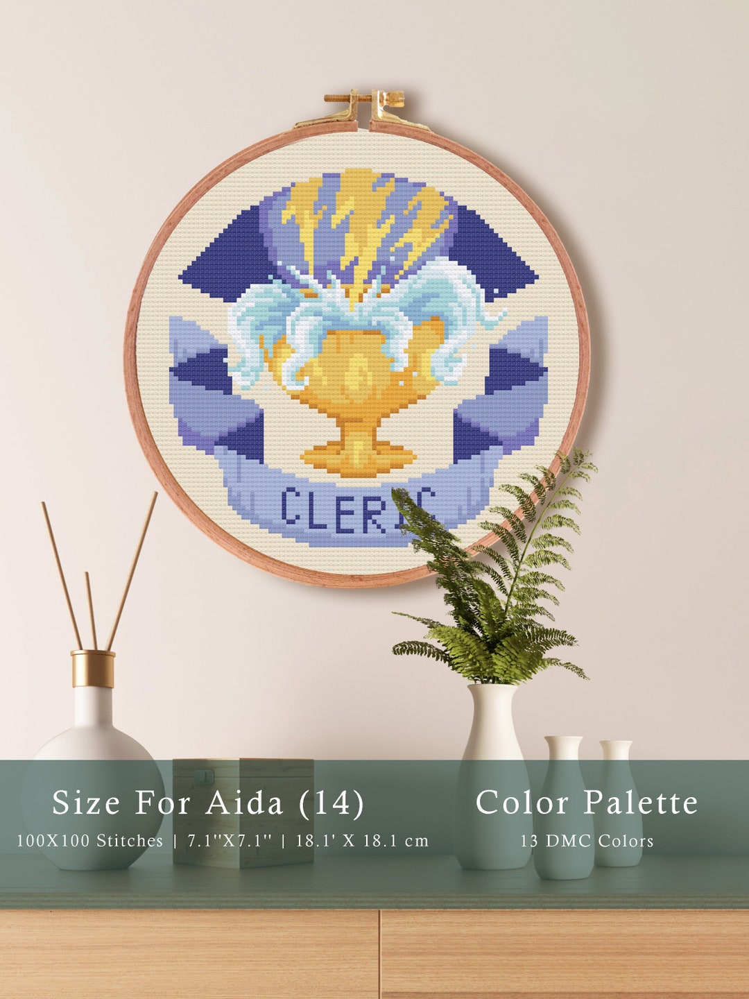 Cleric Class Cross Stitch Pattern , Game RPG Cross Stitch , Dnd Cross ...