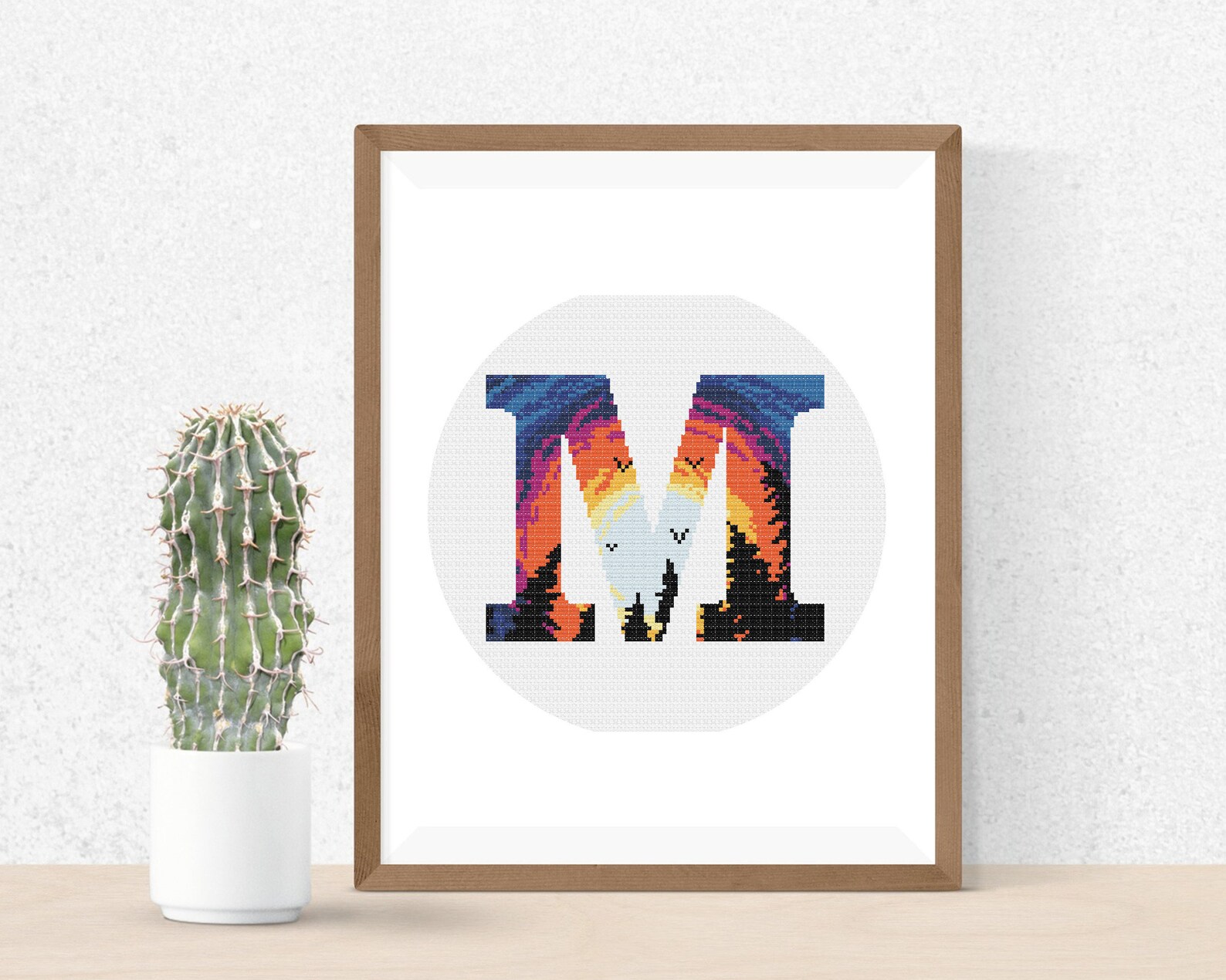 M Monogram Cross Stitch Pattern Alphabet Initial Letter - Etsy