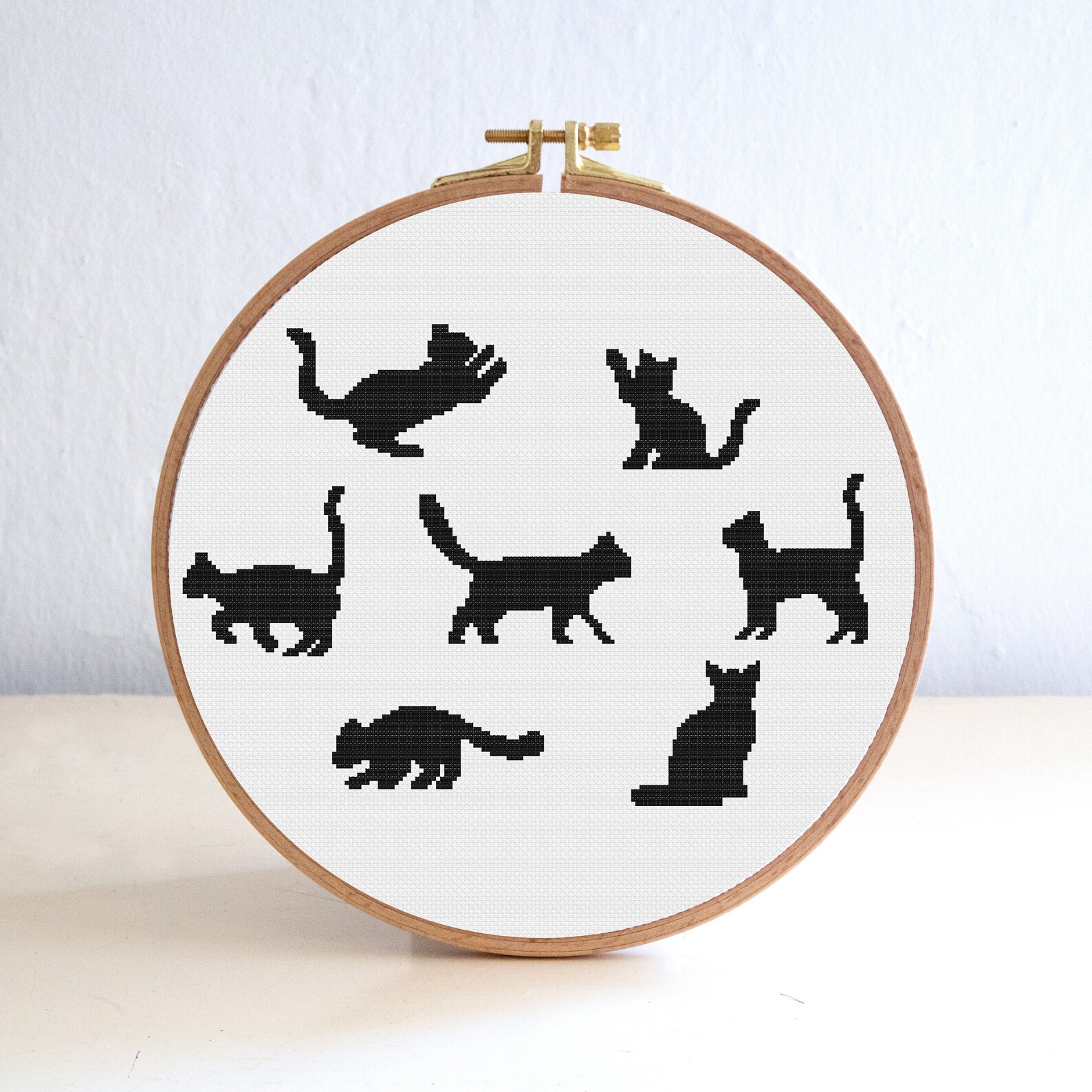 Mini Cats Silhouette Cross Stitch Pattern Set, Small Animal Cross ...