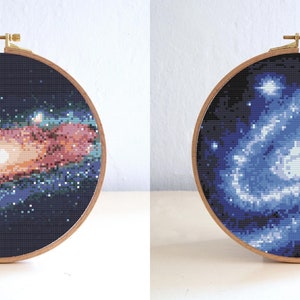 10 Galaxy Cross Stitch Pattern Set , Space Vortex Cross Stitch Bundle ...