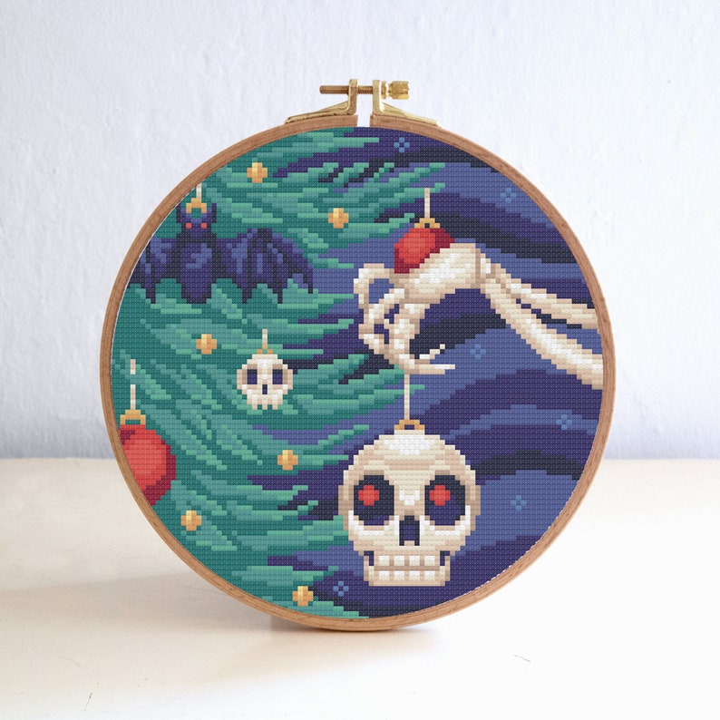 Gothic Christmas Cross Stitch Pattern Set Spooky Tree - Etsy