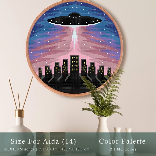Fantasy Surreal Alien Planet Scenery Cross Stitch Pattern - Etsy