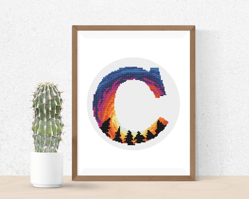 C Monogram Cross Stitch Pattern Alphabet Initial Letter | Etsy