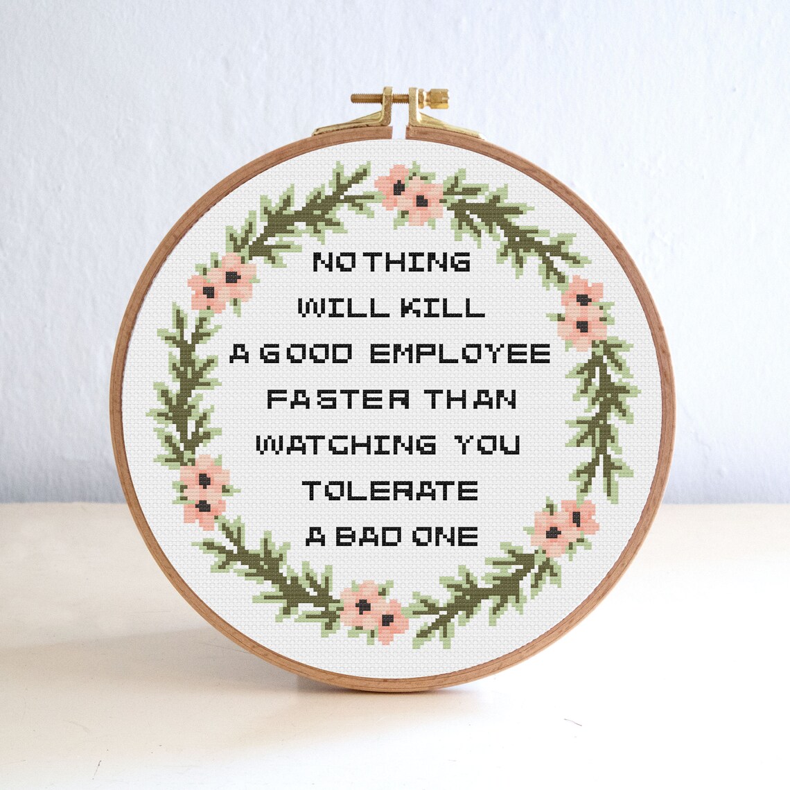 Never Tolerate a Bad Employee , Sarcastic Work Cross Stitch Pattern ...