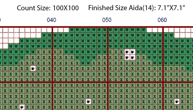 Mountain Cross Stitch Pattern Easy Trees Landscape Nature - Etsy