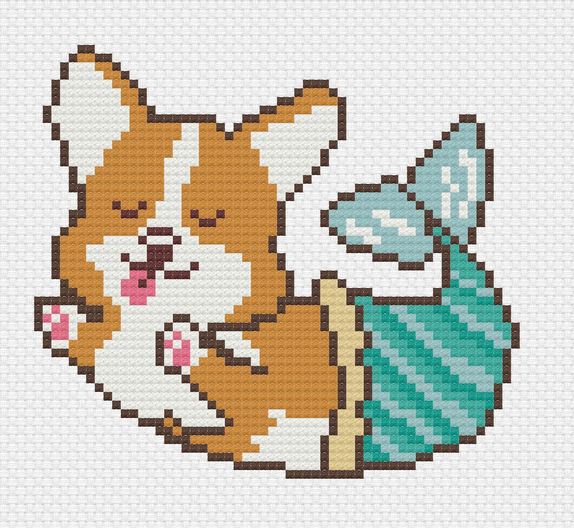 Mermaid Corgi Cross Stitch Pattern , Cross Stitch Pattern Cute, Cross ...