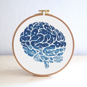 Anatomy Cross Stitch Pattern Set , Brain Skull Embroidery , Science ...