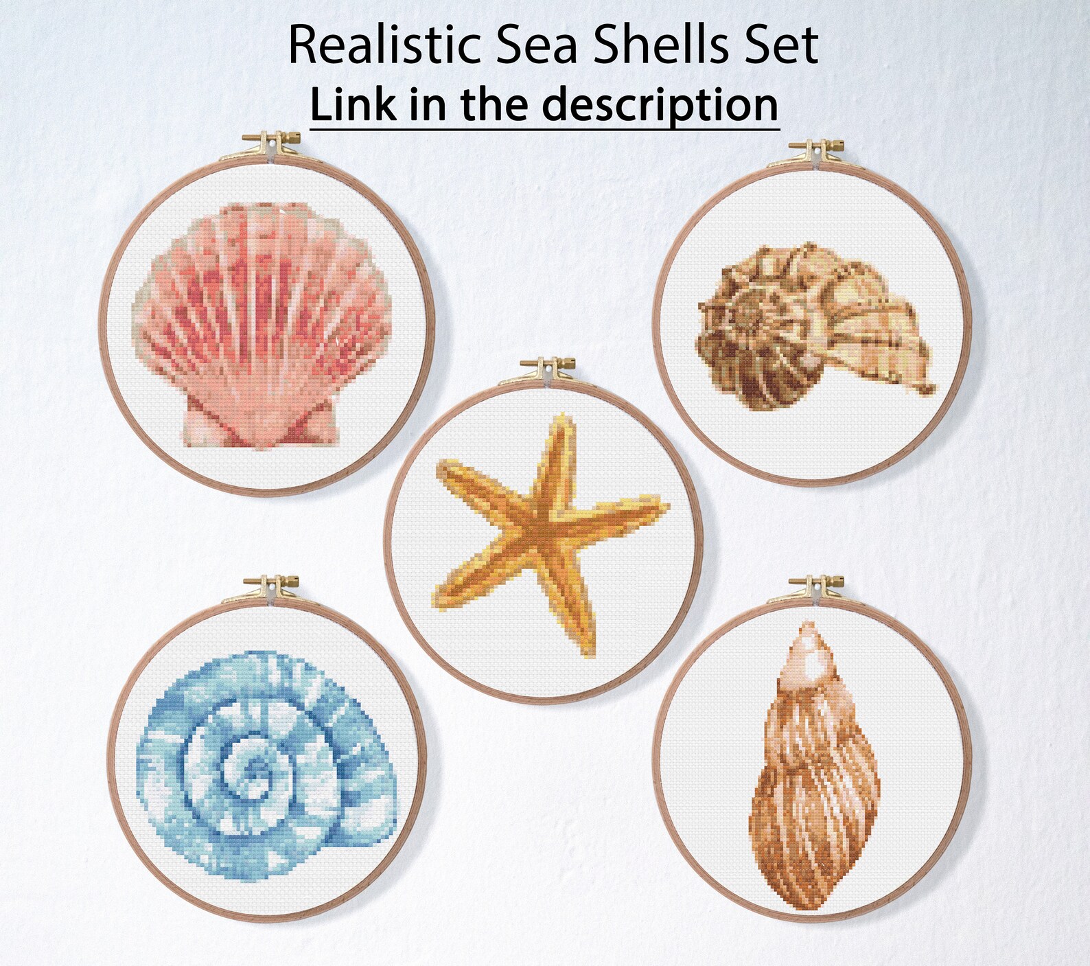 Sea Shell Cross Stitch Pattern Set Beach Ocean Cross Stitch | Etsy