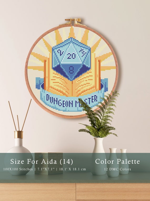 Dungeon Master Class Cross Stitch Pattern Game RPG Cross - Etsy