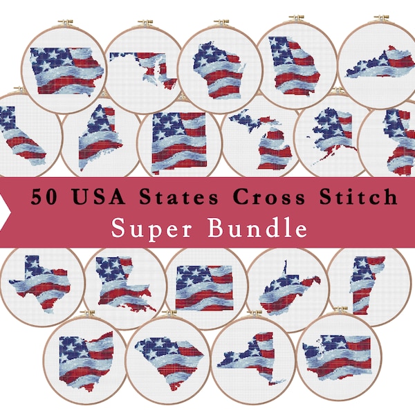 State Cross Stitch - Etsy