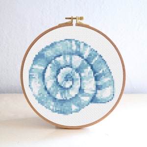 Colorful Sea Shell Cross Stitch Pattern Set , Beach Starfish Cross ...
