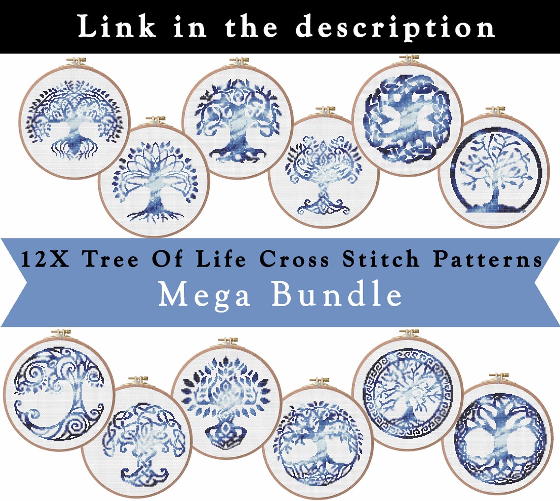Celtic Tree of Life Cross Stitch Pattern Galaxy Cross Stitch | Etsy