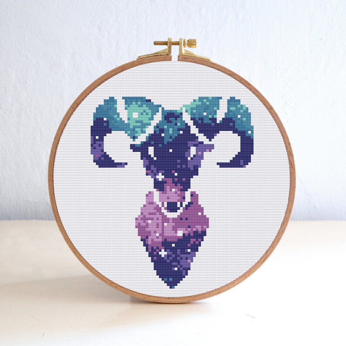 Aries Zodiac Sign Cross Stitch Pattern Astrology Galaxy | Etsy