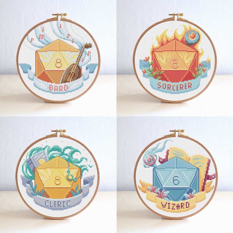 14 DND Dice Classes Cross Stitch Pattern Set Game RPG Cross - Etsy