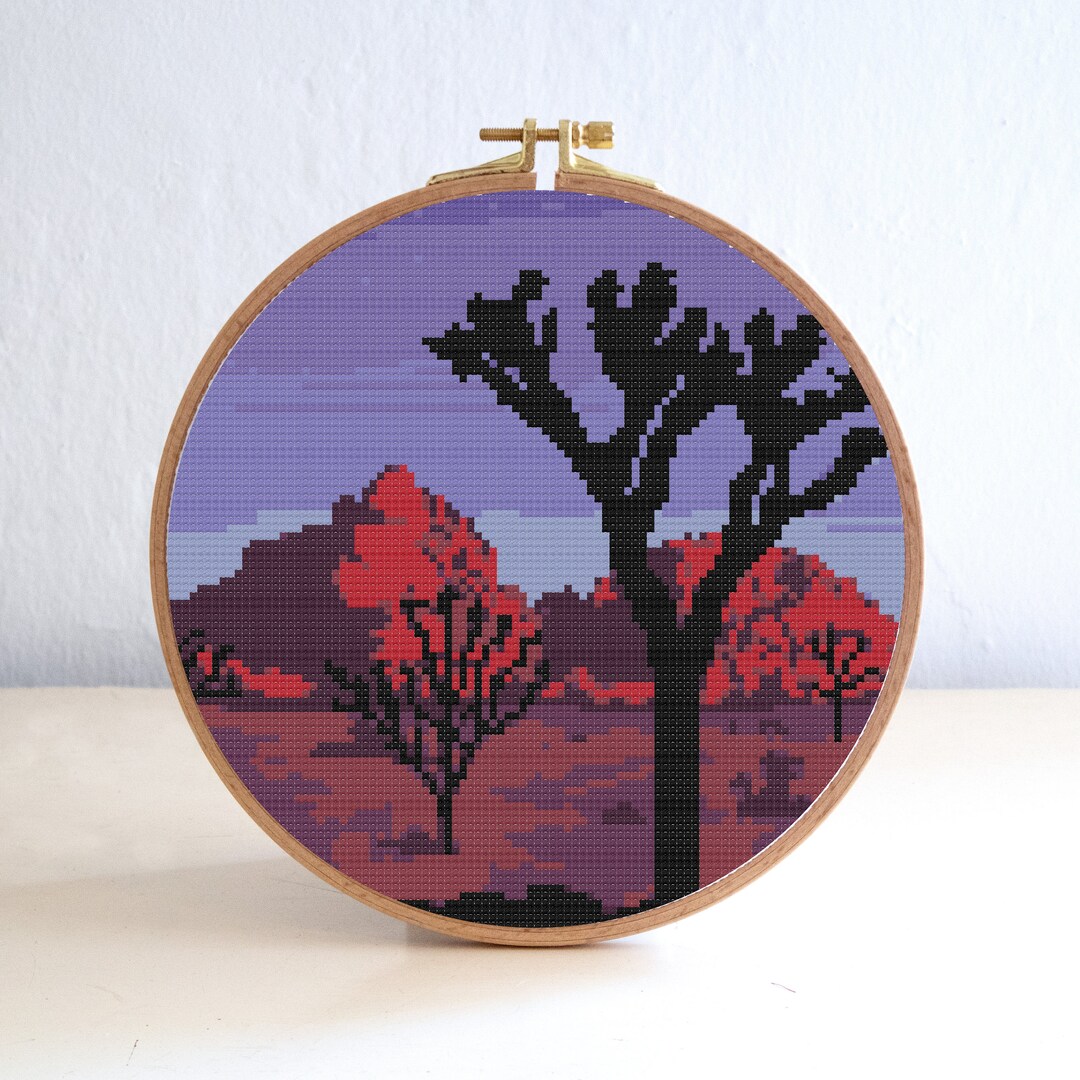 Wild West Desert Cross Stitch Pattern, Easy Landscape Nature Cross ...