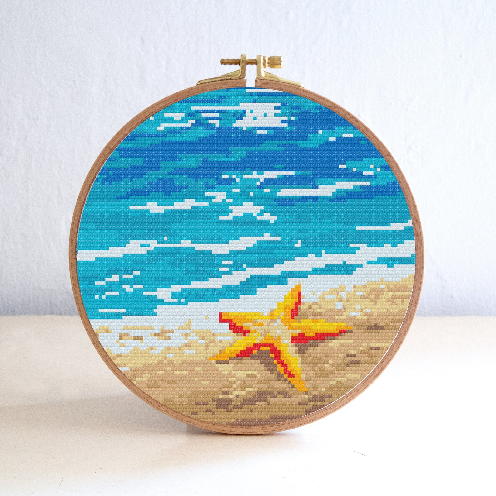 Sea Star Cross Stitch Pattern , Beach Ocean Cross Stitch Pattern , Roud ...