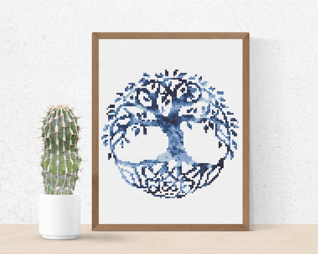 Celtic Tree of Life Cross Stitch Pattern Watercolor Cross - Etsy Denmark
