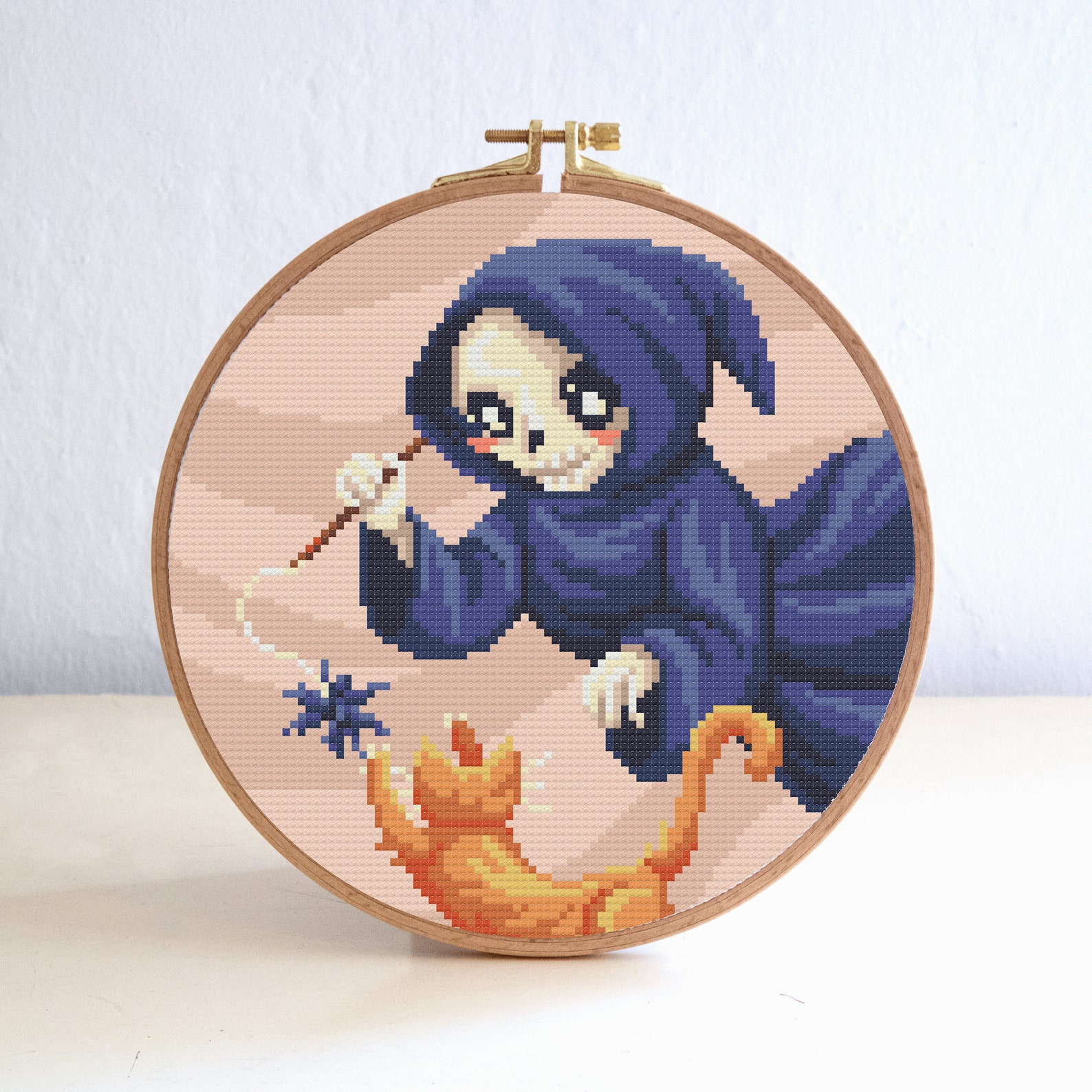Grim Reaper Funny Cross Stitch Pattern Set Cute Halloween Cross Stitch ...