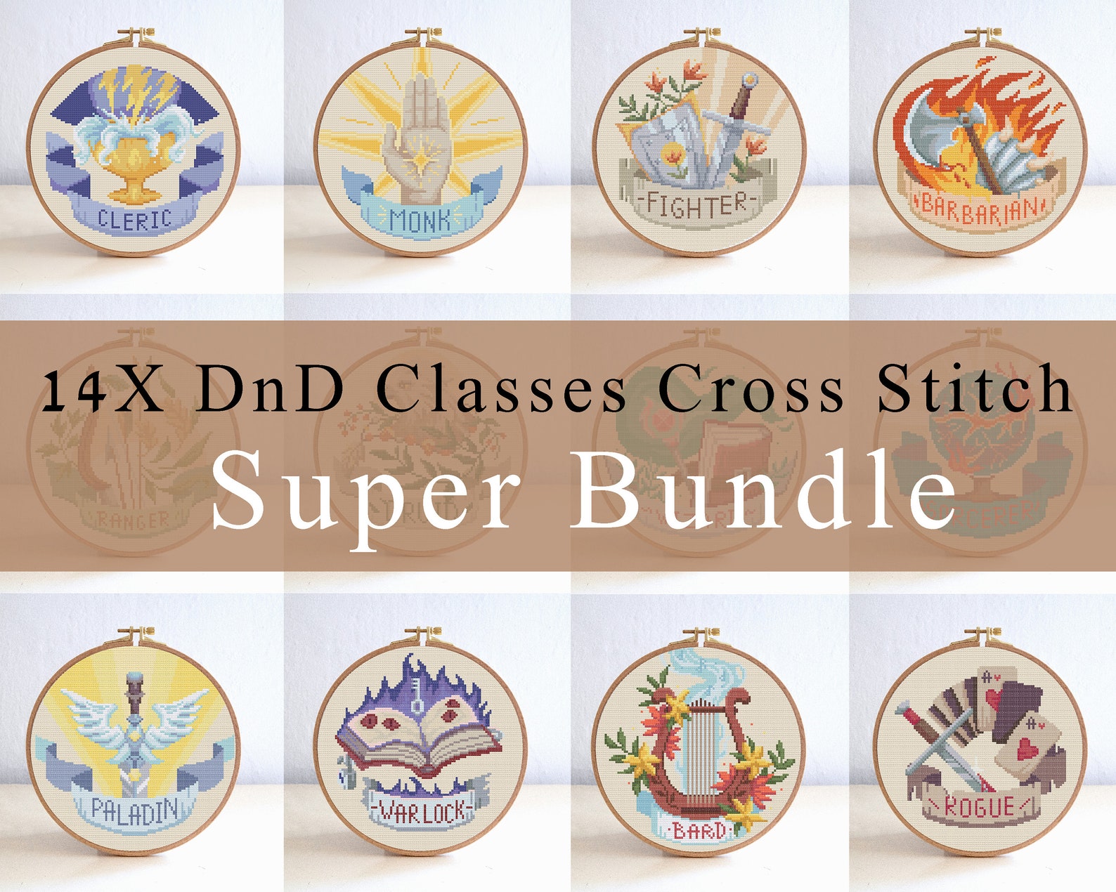14 DND Classes Cross Stitch Pattern Set Game RPG Cross - Etsy
