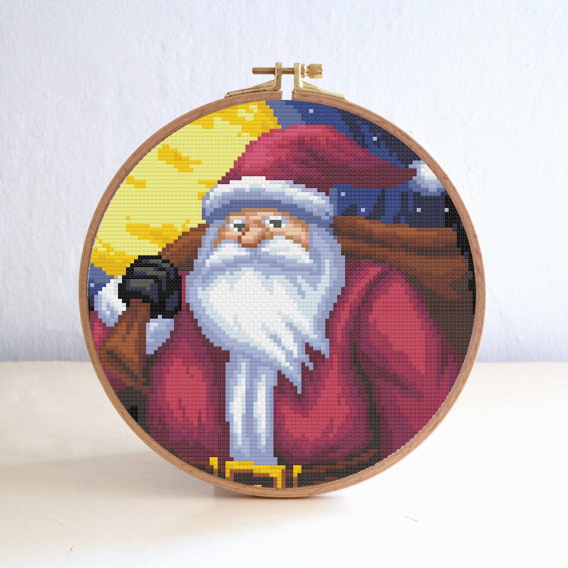Christmas Santa Claus Cross Stitch Pattern, Nature Tree Cross Stitch ...