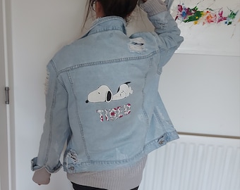 Snoopy Denim Jacket - Etsy UK