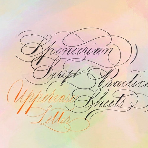 Spencerian Calligraphy Capitals Practice Sheets Ornamental - Etsy Canada