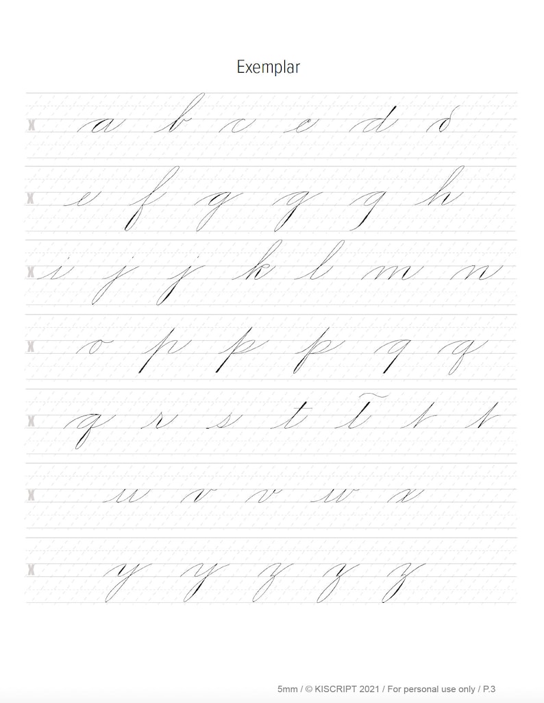 Spencerian Script Practice Sheets (lowercase) - Etsy