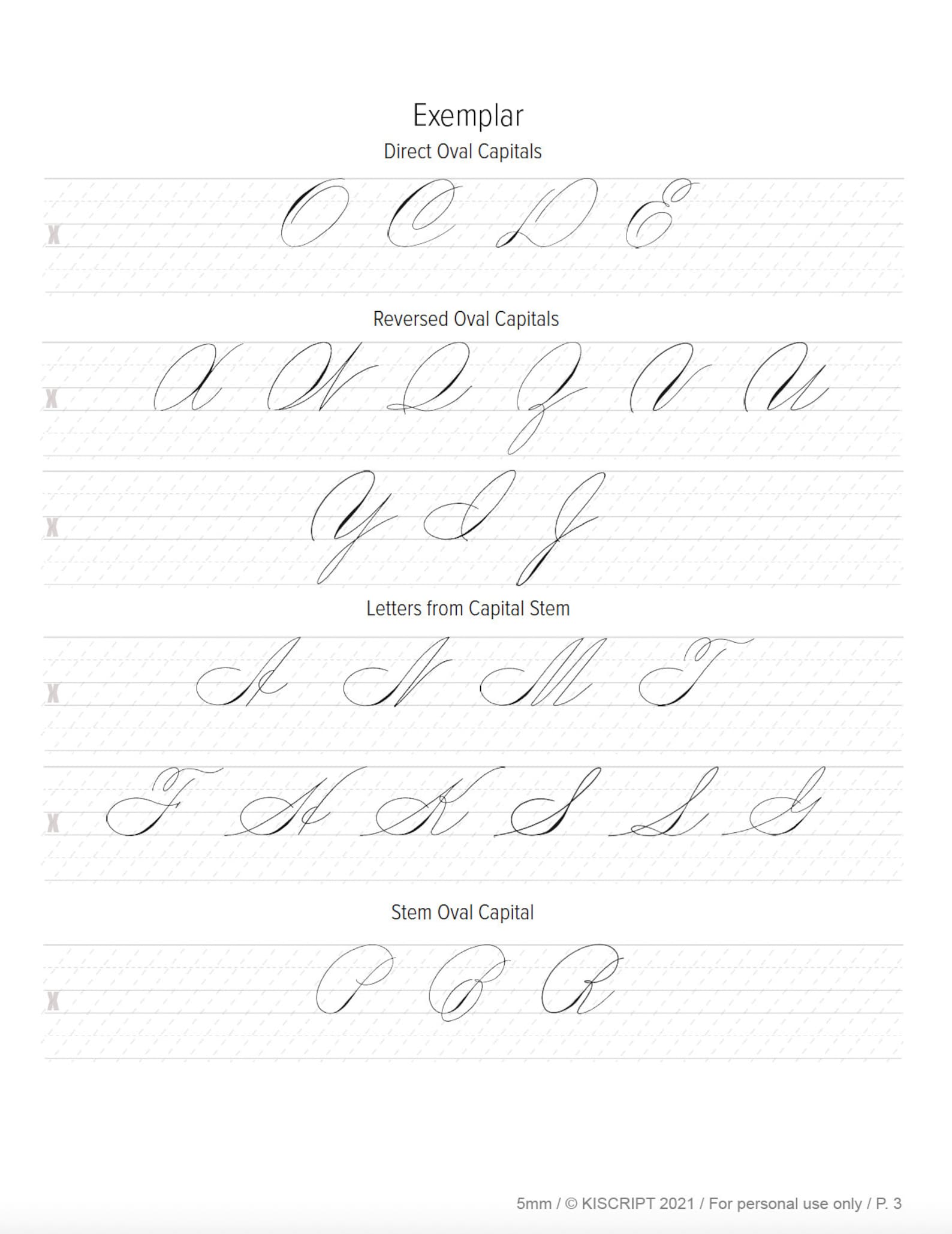 Spencerian Script Practice Sheets (uppercase) - Etsy Ireland