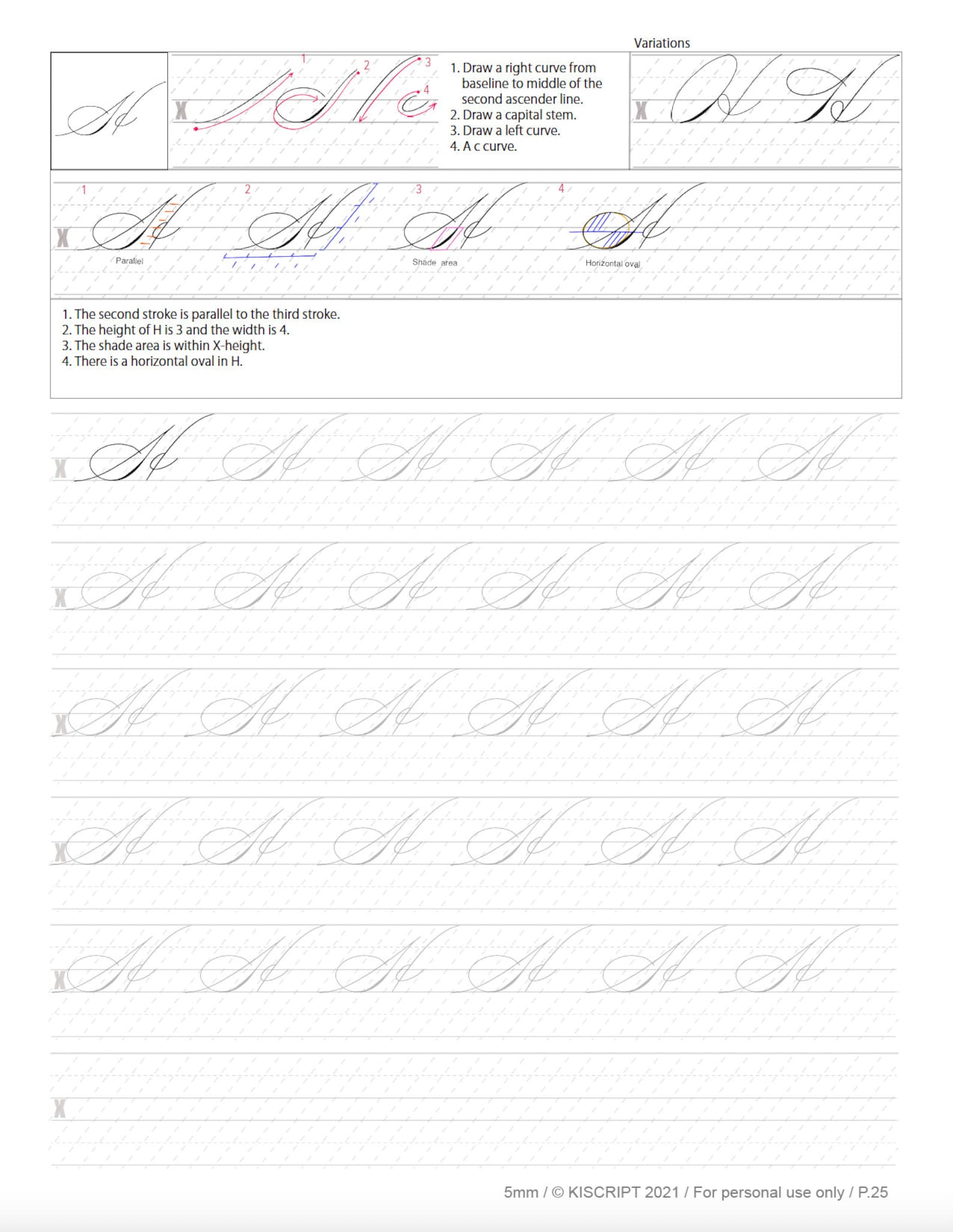 Spencerian Script Practice Sheets (uppercase) - Etsy