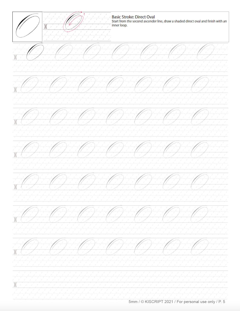 Spencerian Script Practice Sheets (uppercase) - Etsy