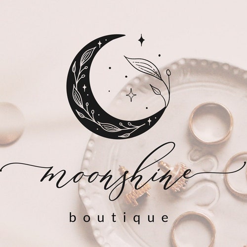 Premade Moon Brand Logo Design for Blog or Small Business - Etsy