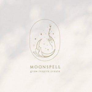 Premade Moon Brand Logo and Packaging Design for Blog or Small Business ...
