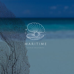 Seashell Premade Brand Logo Design for Small Business, Line Art Logo ...