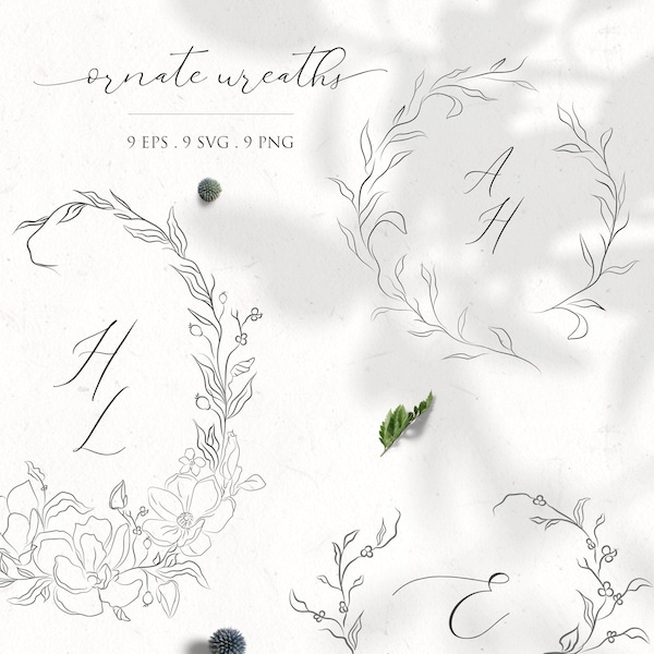 Floral Botanic Hand Drawn Frames - Etsy