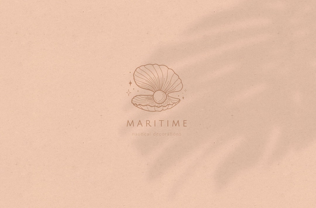 Seashell Premade Brand Logo Design for Small Business, Line Art Logo ...