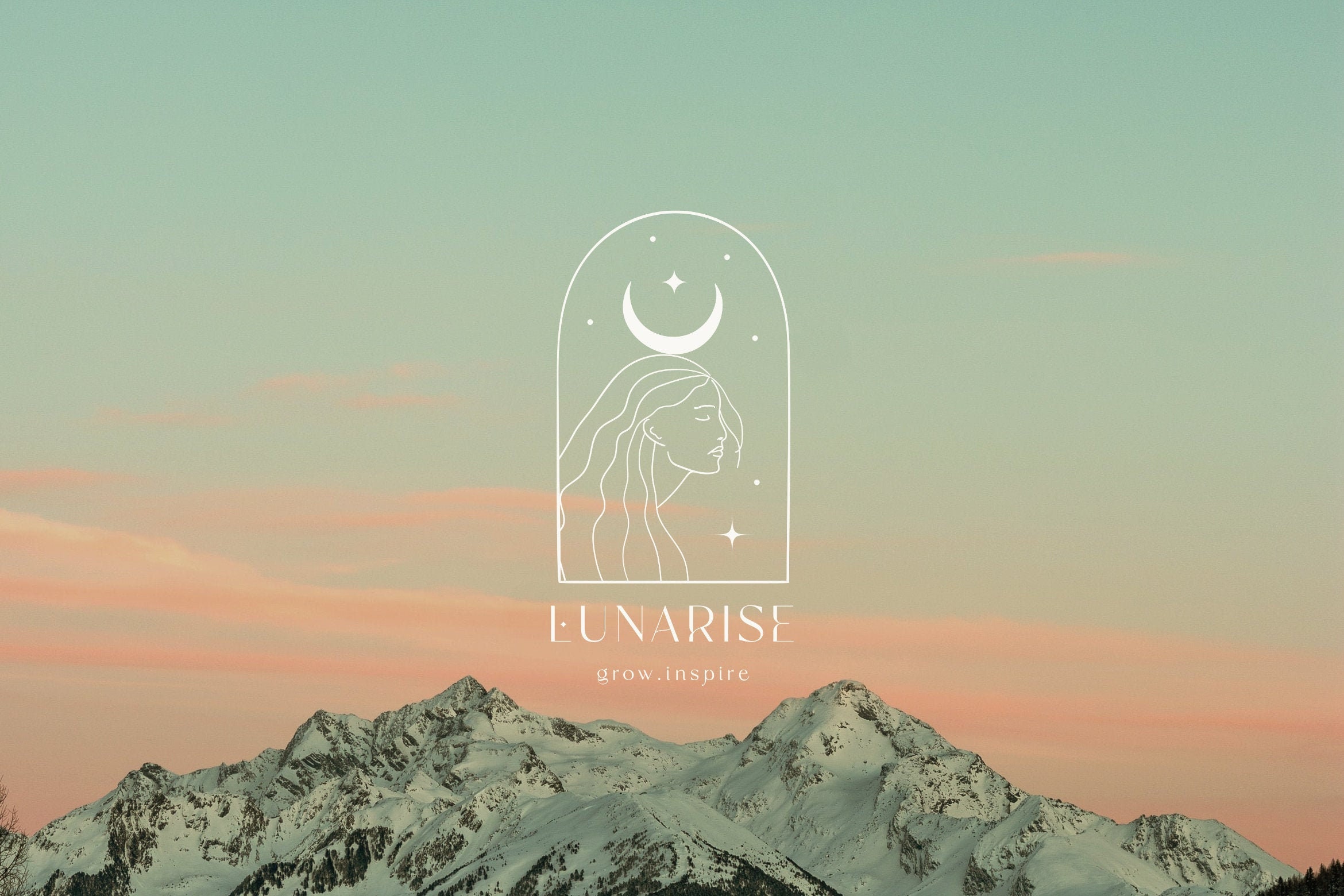 Premade Lady Luna Brand Logo Design for Blog or Small Business, Line ...