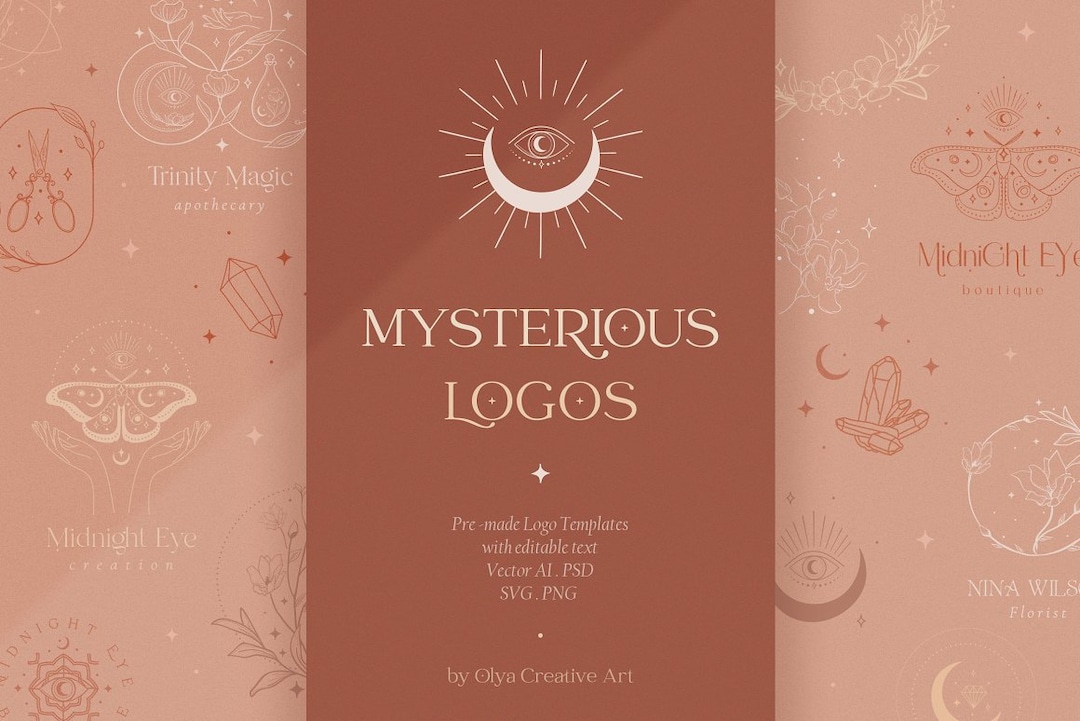 Mysterious Logos Collection. Fully Editable Pre-made Logo Designs ...