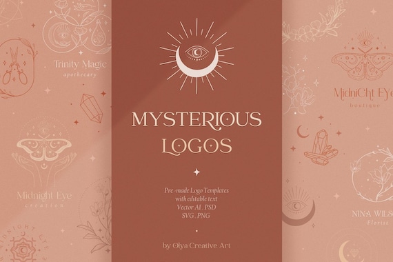 Mysterious Logos Collection. Fully Editable Pre-made Logo - Etsy