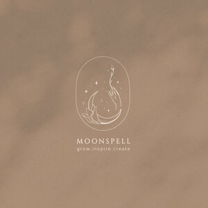 Premade Moon Brand Logo and Packaging Design for Blog or Small Business ...